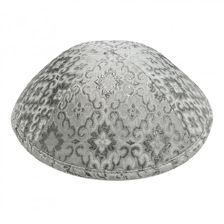 Kippa Motif Lurex argenté