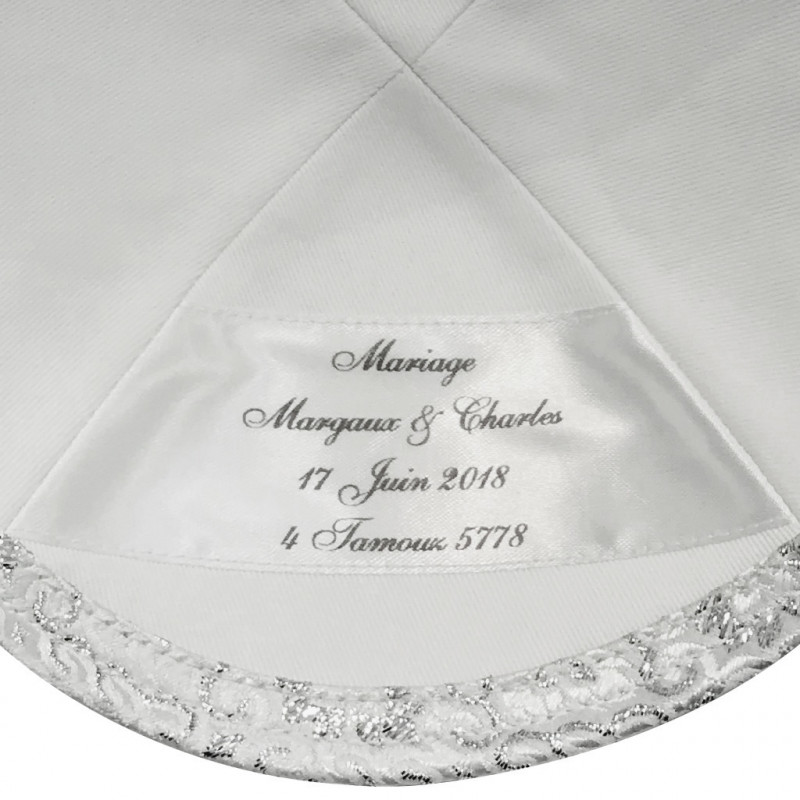 Kippa Motif Lurex argenté