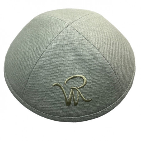 Kippa lin blanc personnalisable